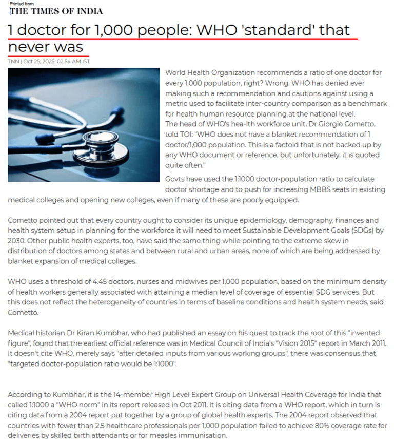 Doctor-population ratio : Are we messing around human health delivery ...